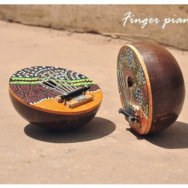 Coconut Shell Sound Introduction 7kalimba Kalimba Piano 17-Tone Piano ...