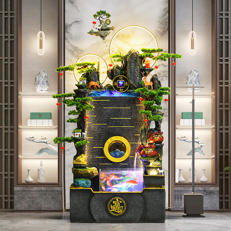 [Can be placed in the corridor]Large Rockery Water Fountain Feng Shui ...