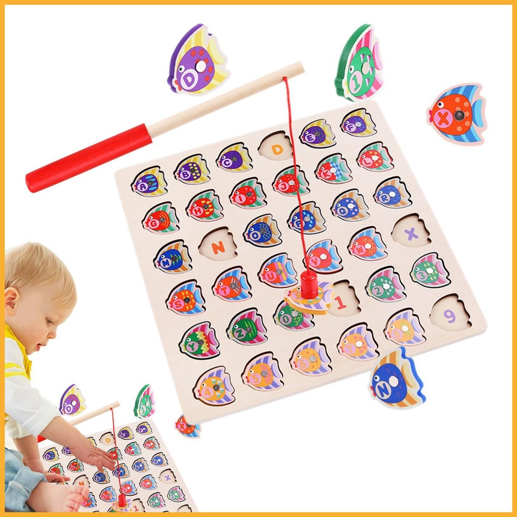 Magnetic Fishing Game Montessori Fine Motor Skills Toy with Letters and ...