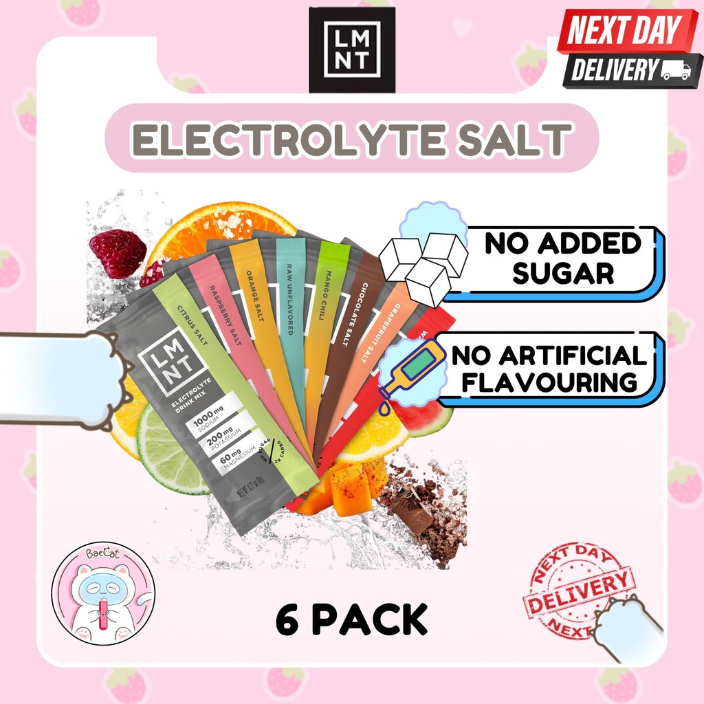 LMNT Electrolyte Drink Mix 6 Pack (No Sugar, Gluten-Free, No Artificial ...