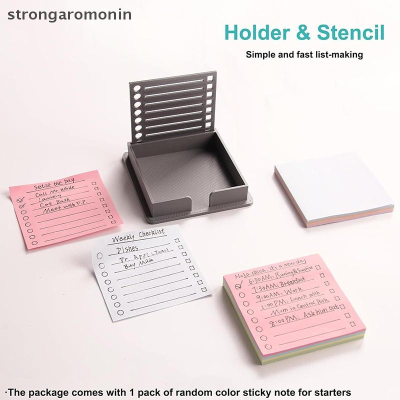 NI Sticky Note Dispenser Sticky Note Holder With Stencil Sticky Notes ...