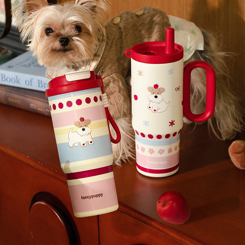 【LUCKY】Ceramic Coating Liner Thermos Cup Thermal Tumbler Straw Cup ...