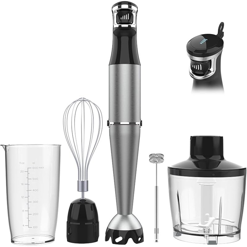 Immersion Blender Handheld Corded Hand Blender 1100W, Trigger Variable ...