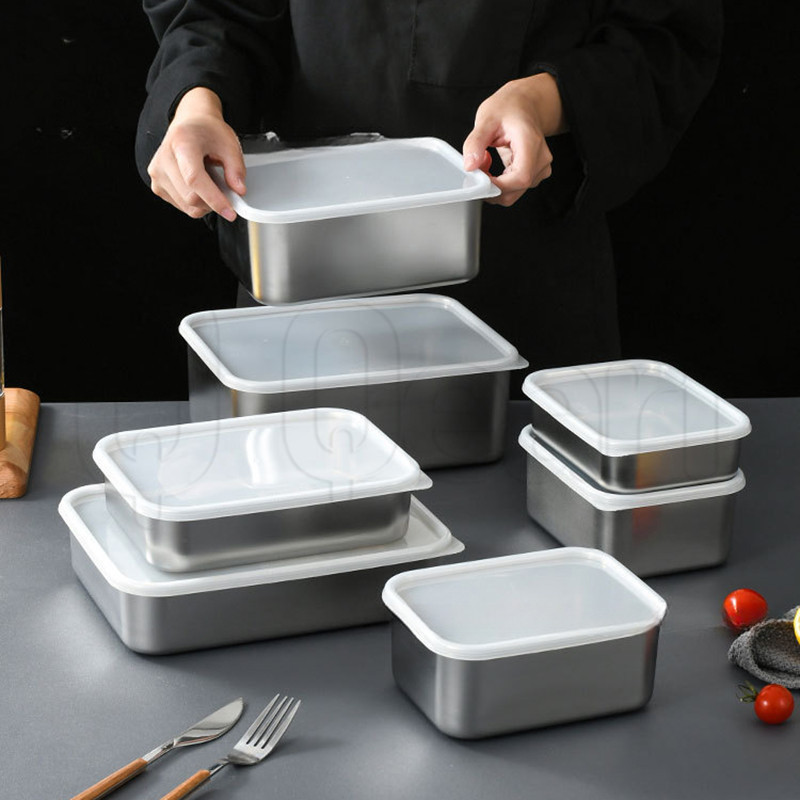 304 Stainless Steel Lunch Box with Lid - Kitchen Bento Box - Heat ...