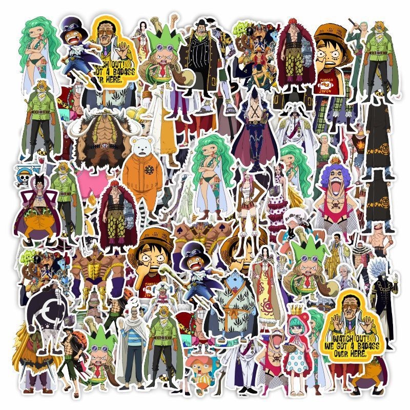 ☠ One Piece Stickers ☠ 75Pcs/set DIY Fashion Waterproof Doodle Stickers ...