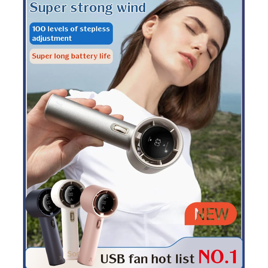 Jisu Turbo High-Speed Handheld Fan, Adjustable Turbo Mini Fan, Battery ...