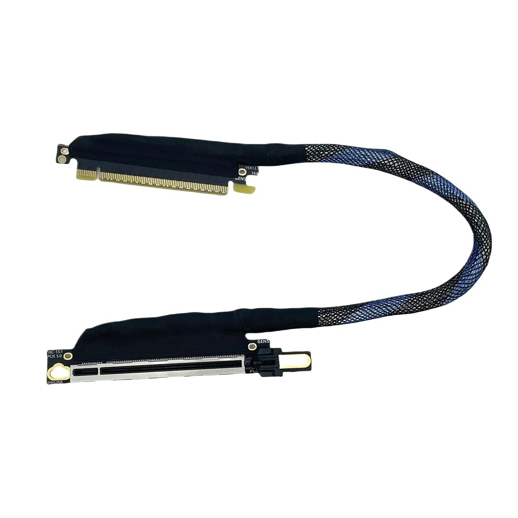 PCIE 5.0 X16 Graphics Card GPU Extension Cable Silver Plated PCI-E 5.0 ...