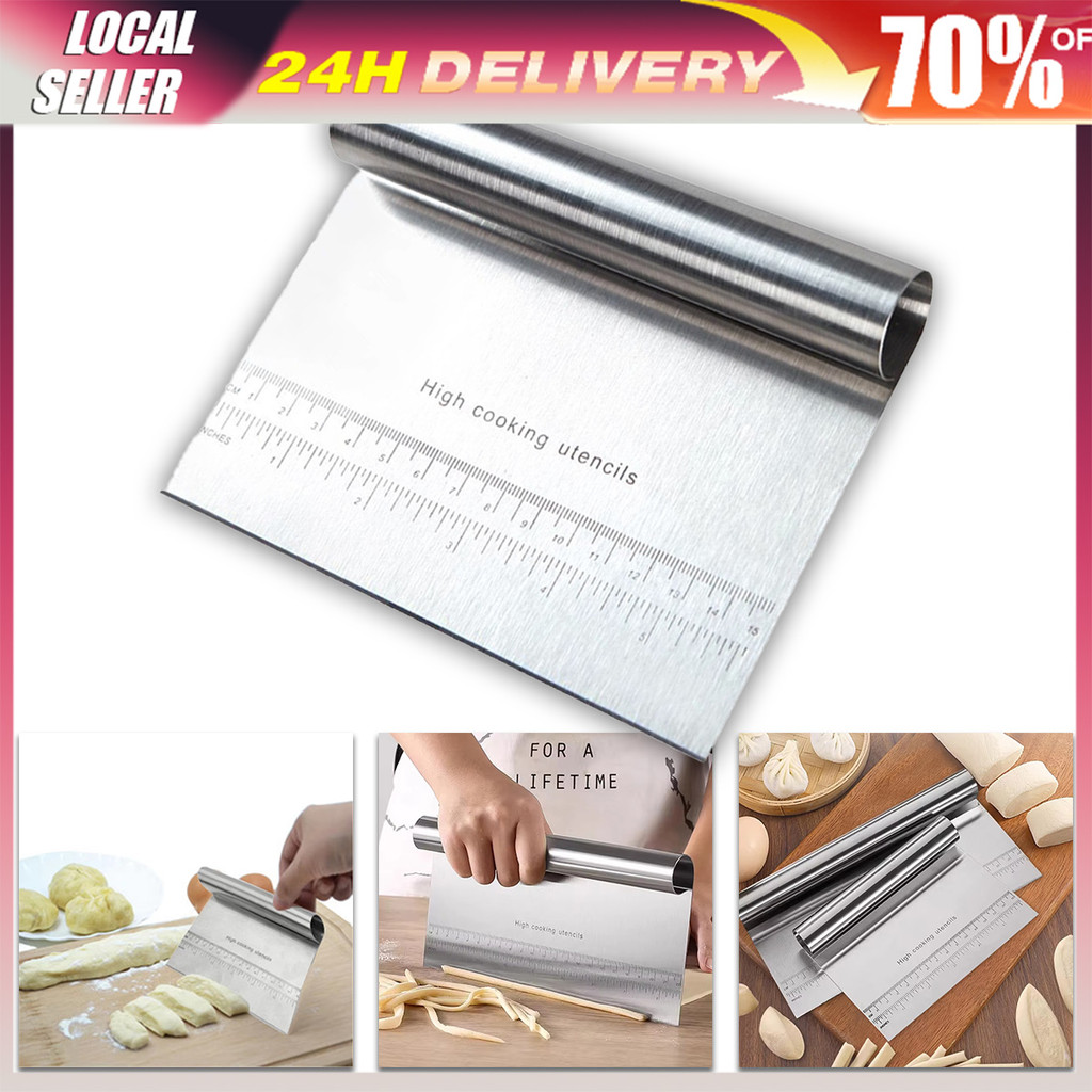 Dough Cutter Stainless Steel Cake Scraper Pizza Pasty Flour Cutter with ...