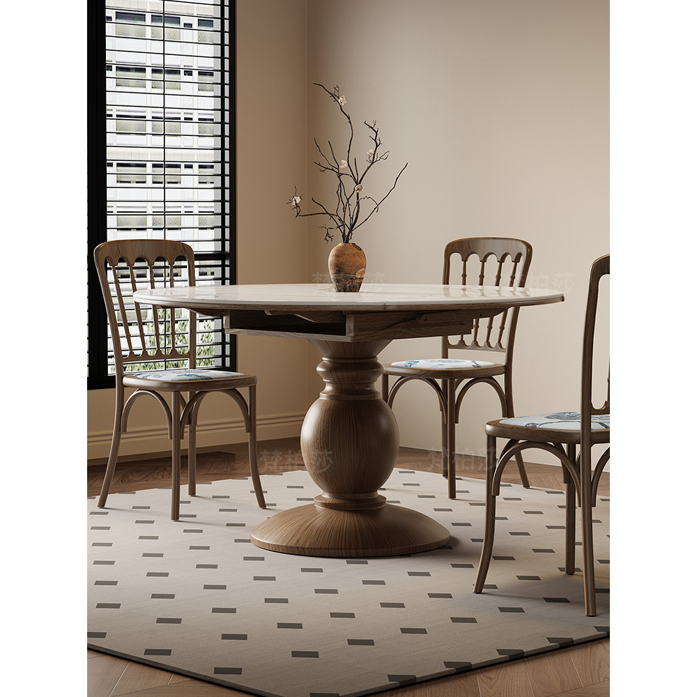 Italian Style Solid Wood Square to Round Dining Table for Home Use ...