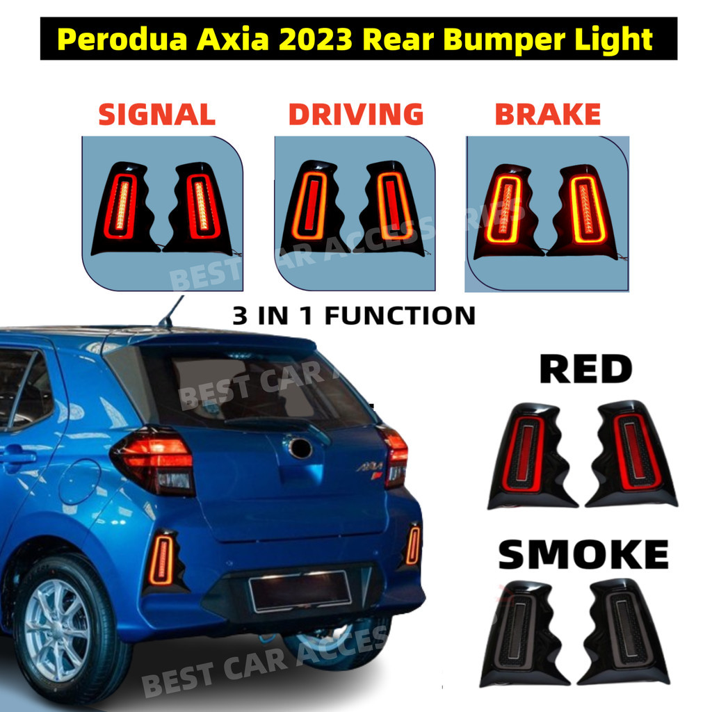 Perodua Axia 2023 2024 Tail Rear Bumper Lights Lamp LED Reflector ...