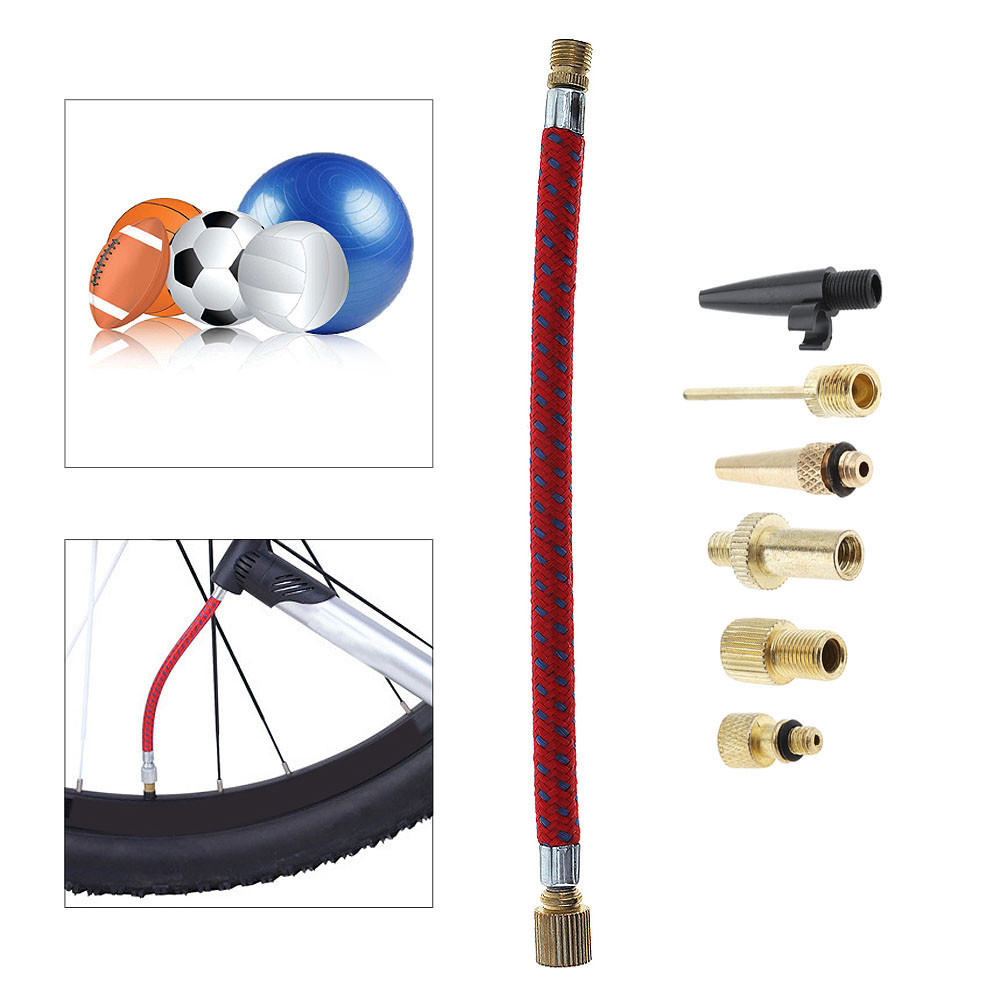 7pcs/set 17cm Bike Inflator Extension Tube with Pump Adaptor Inflating ...