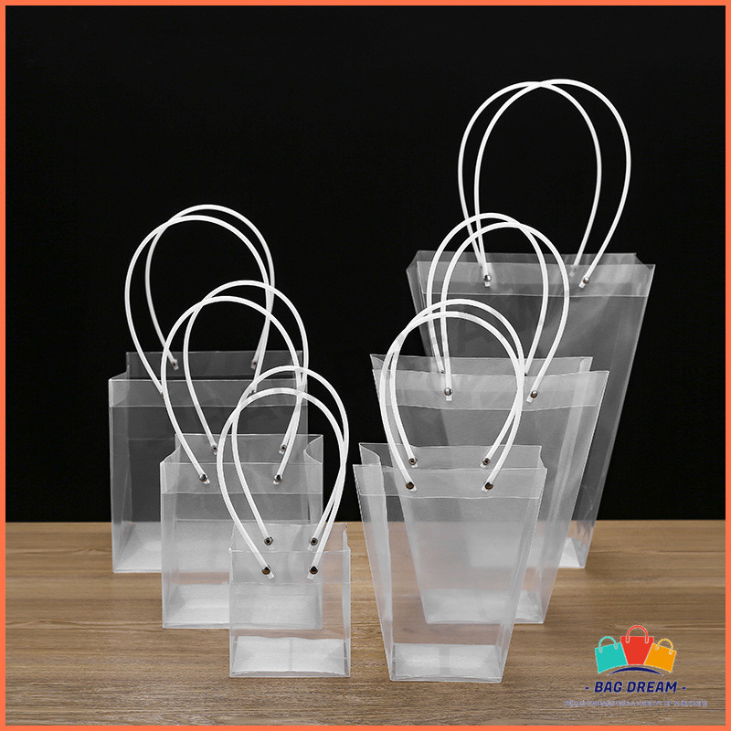 Multi-size Trapezoidal&Square PVC Gifts Tote Bag / Transparent ...