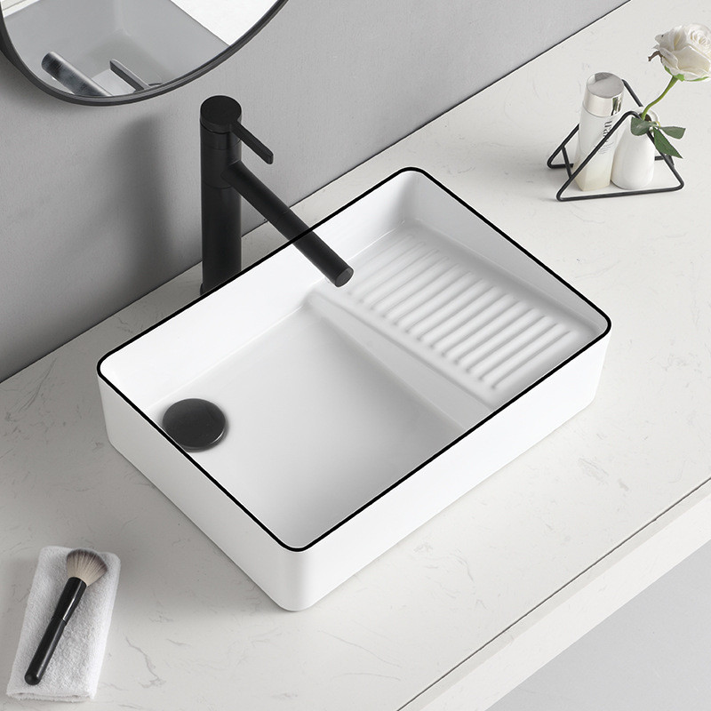 Table Basin Side Sewer Laundry Basin with Washboard Side Drainage Inter ...