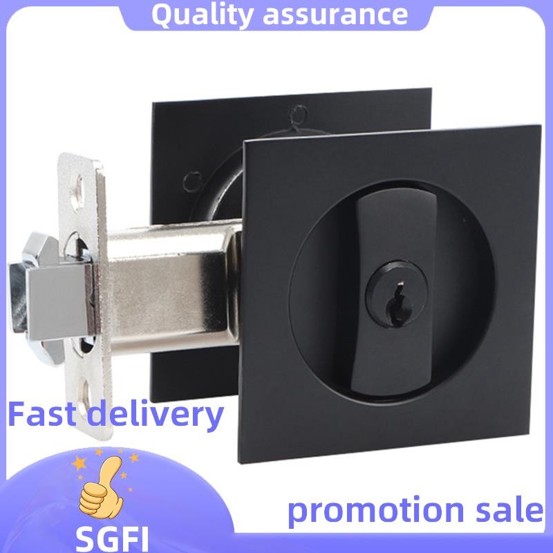 Contemporary Privacy Square Door Lock Sliding Door Lock with Keys ...