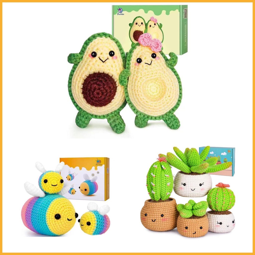 Crochet Beginner DIY Complete Animal Vegetable Fruit Crochet Knitting ...