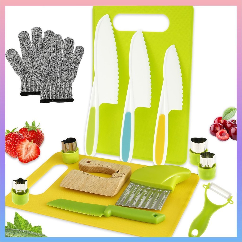 14Pcs Kids Cooking Cutter Set Safe Reusable Plastic Toddler Kitchen ...
