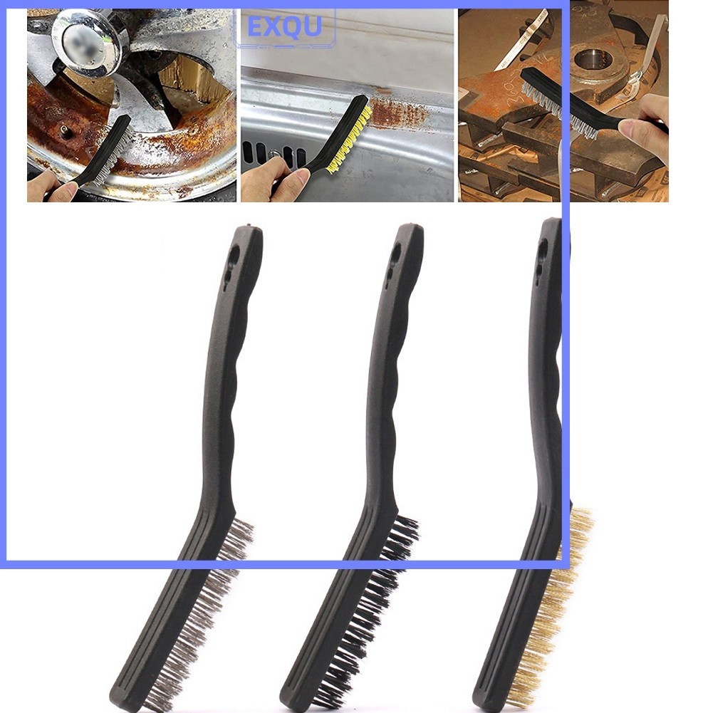 Mini Wire Brush Brass Nylon & Steel Brushes Rust Remover Cleaning ...