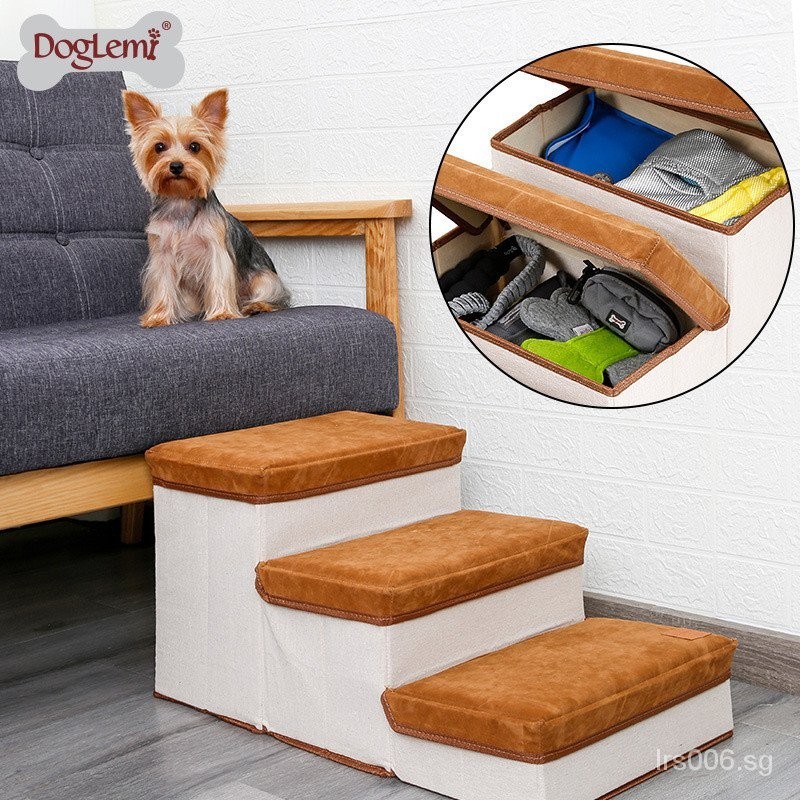 【SG stock Fast Shipping】Pet foldable stairs with storage and house mat ...