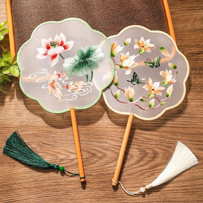 Double-sided embroidery fan, ancient style Hanfu cheongsam female ...