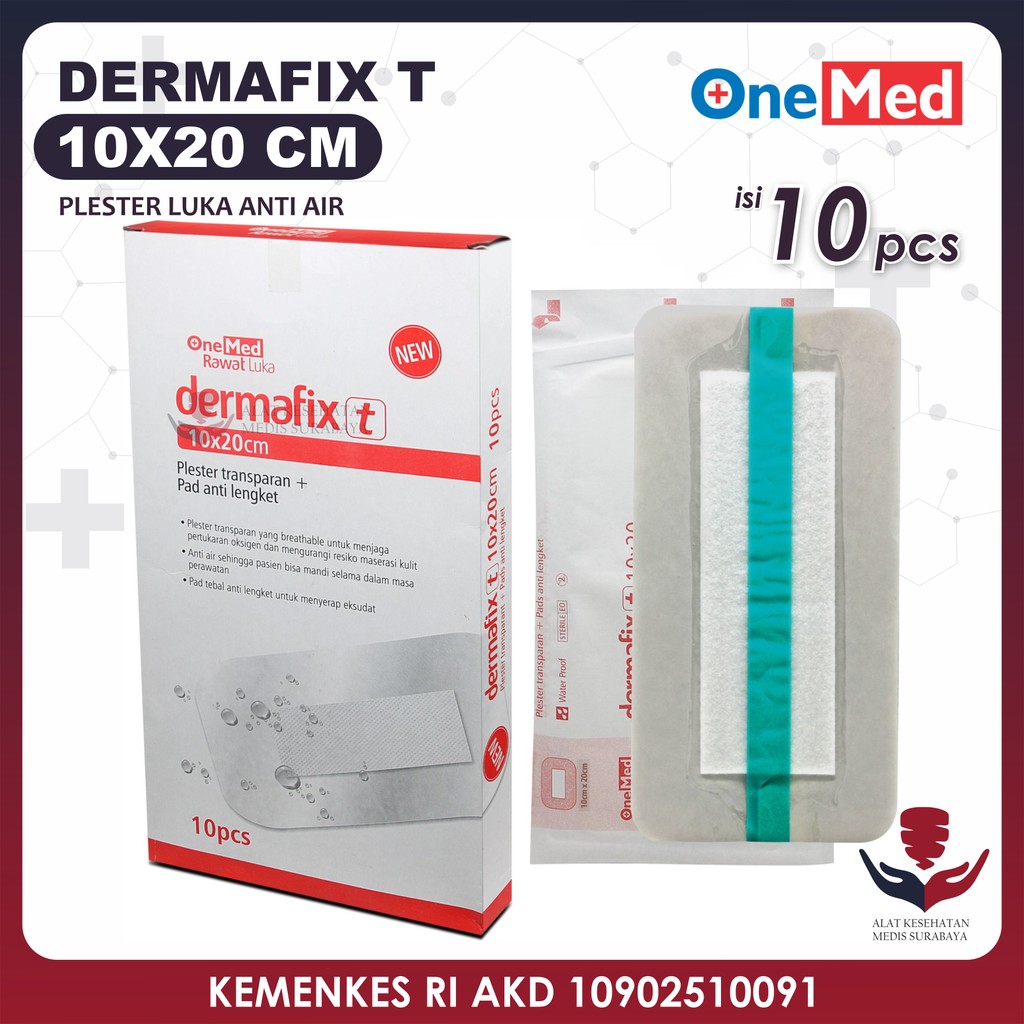 PERALATAN Dermafix T 10x20cm Onemed Transparent Sterile Plaster 10x20 ...