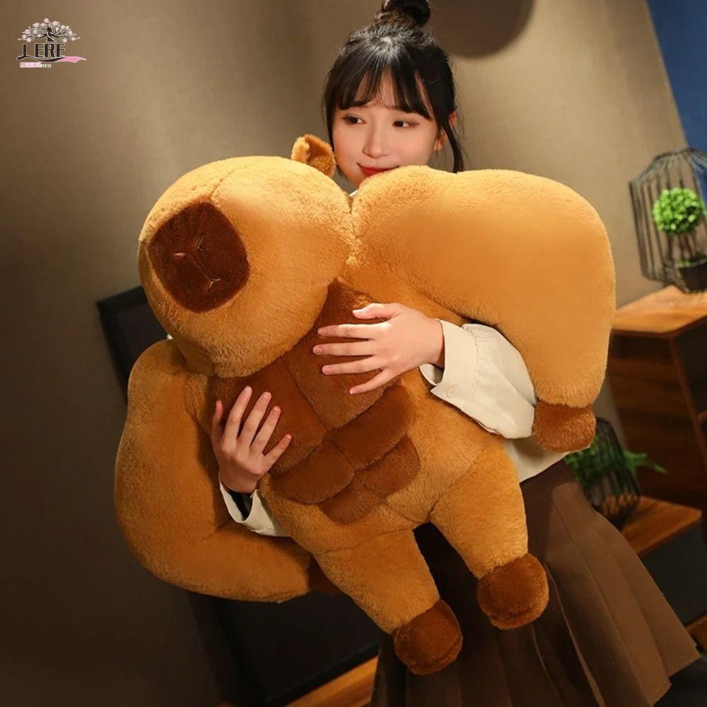 JEREMY1 Muscle Capybara Plushies Toy, PP Cotton Soft Capybara Plush ...