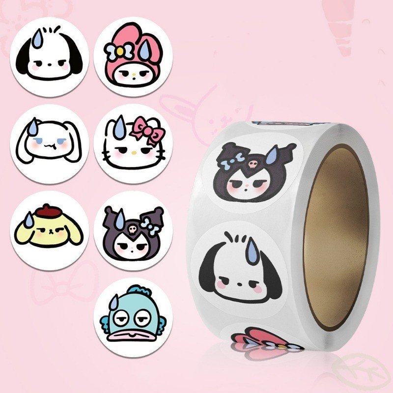 500 Sheets/roll Sanrio Anime Series Hello Kitty Cinnamon Stickers Diy ...