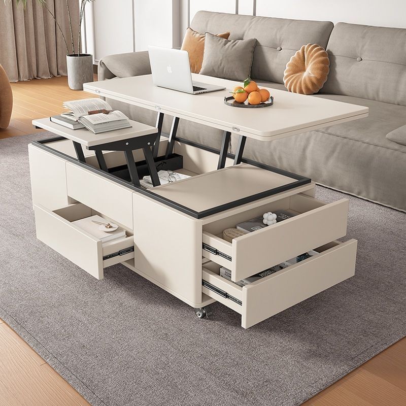 Multifunctional Coffee Table with Wheels Flodable Hoisting Dining Table ...