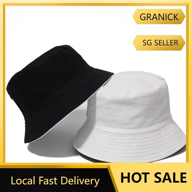 SG STOCK Solid Bucket Hat Reversible Wear Unisex Bob Caps Hip Hop Gorros Panama Cap Beach ...
