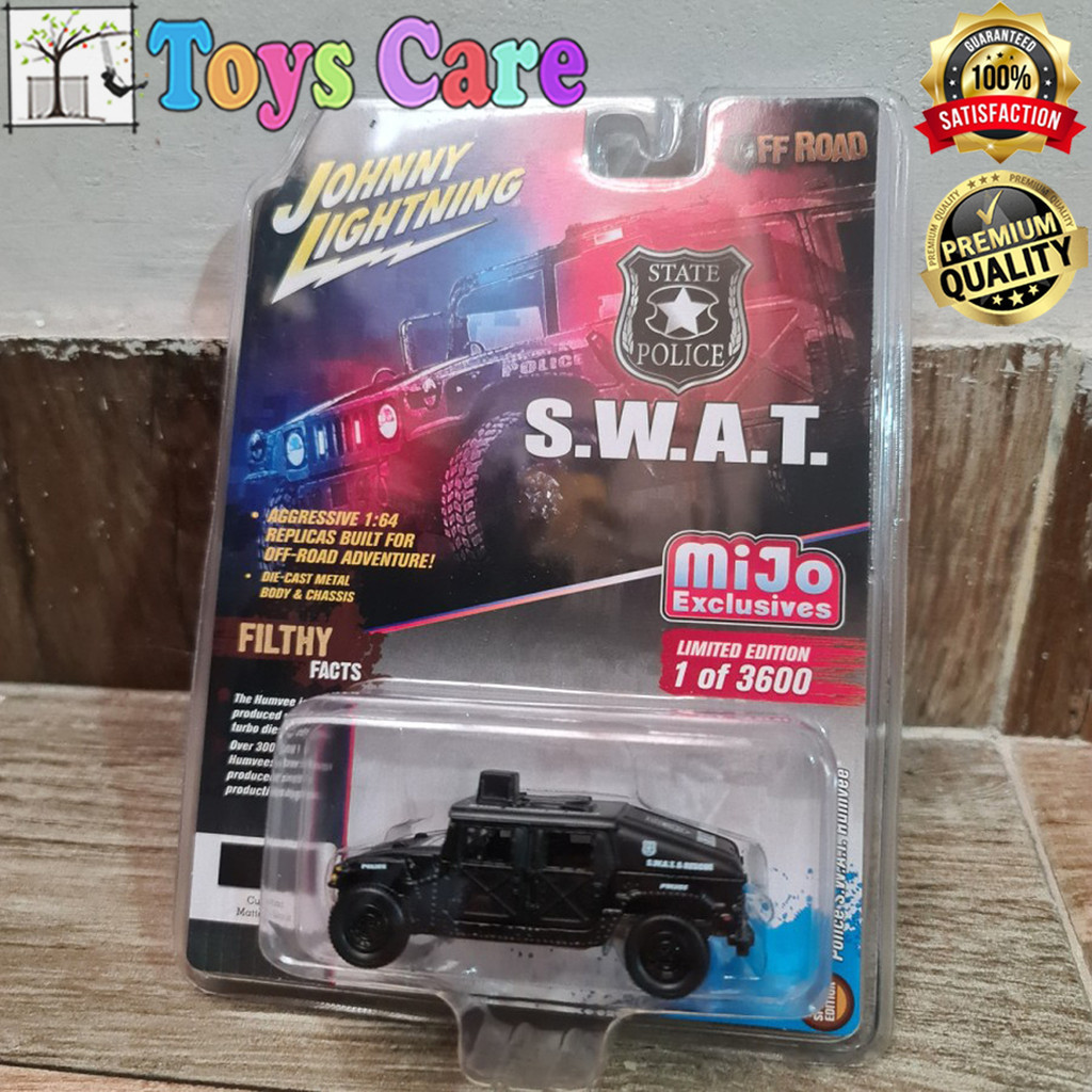 HITAM Johnny LIGHTNING POLICE SWAT S.W.A.T. Humvee HUMMER Black - H1 H2 ...