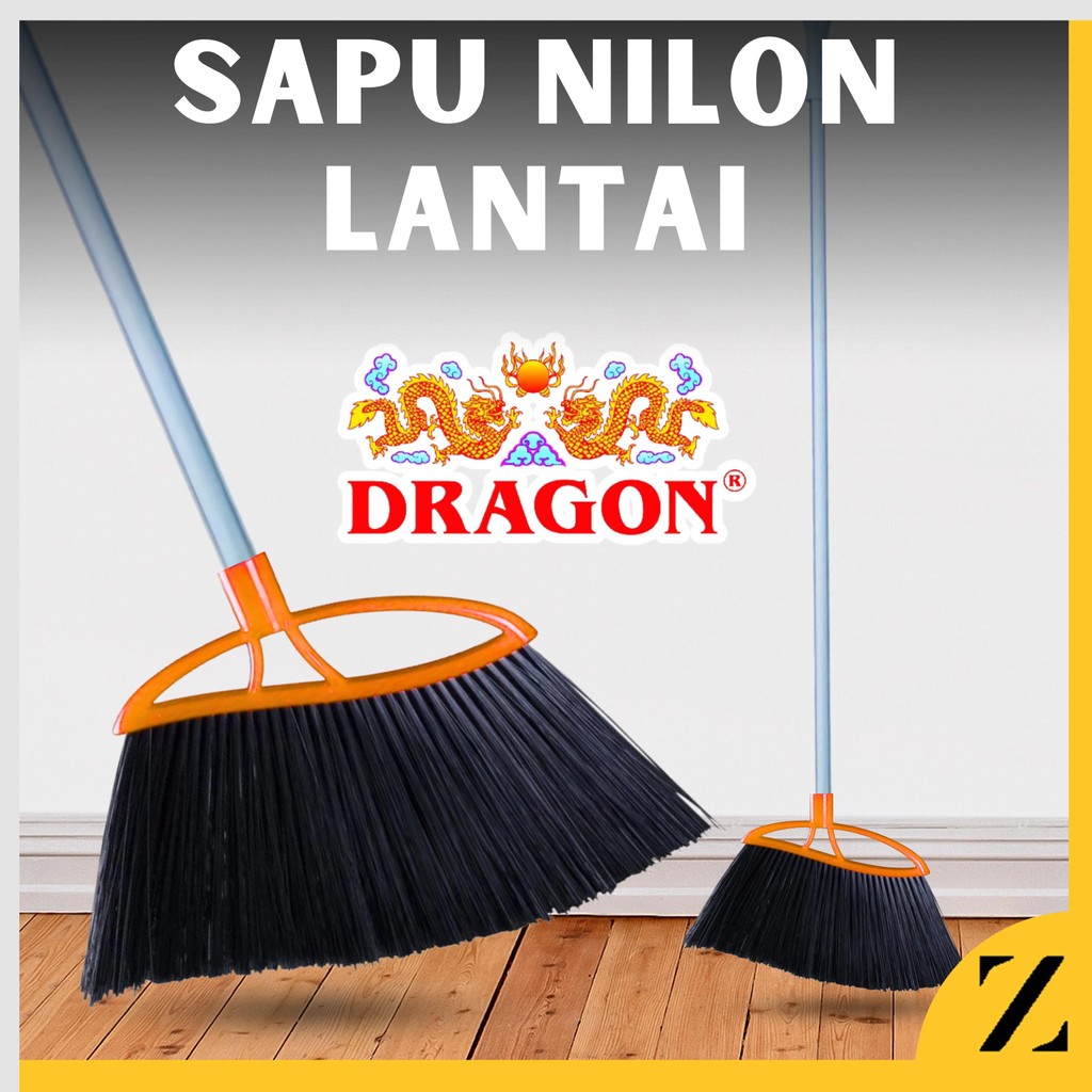 DRAGON Floor Fiber Broom Large Black Broom Floor Nylon Manila Floor ...