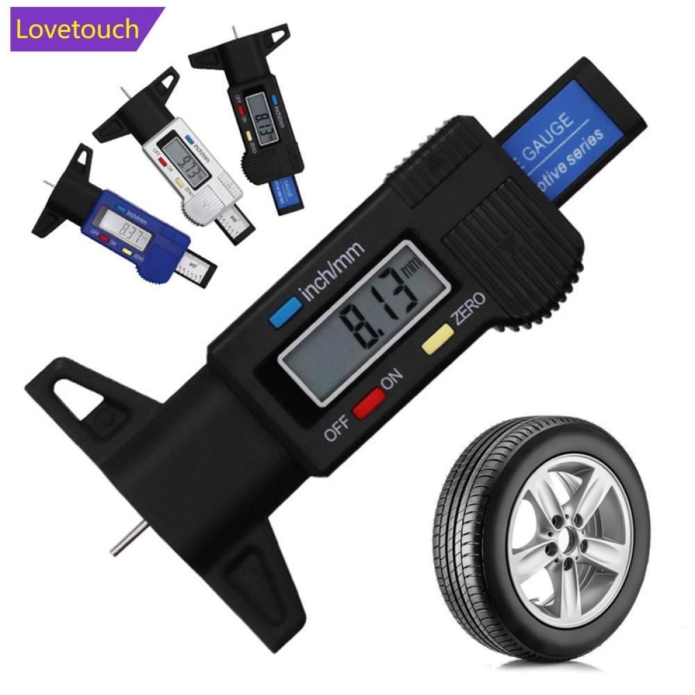 LOVETOUCH Digital Car Tyre Tire Tread Depth Gauge Meter Auto Tire Wear Detection Measuring Tool ...