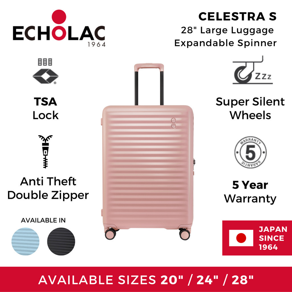 Echolac Celestra S 28" Large Luggage Expandable Spinner | Shopee Singapore
