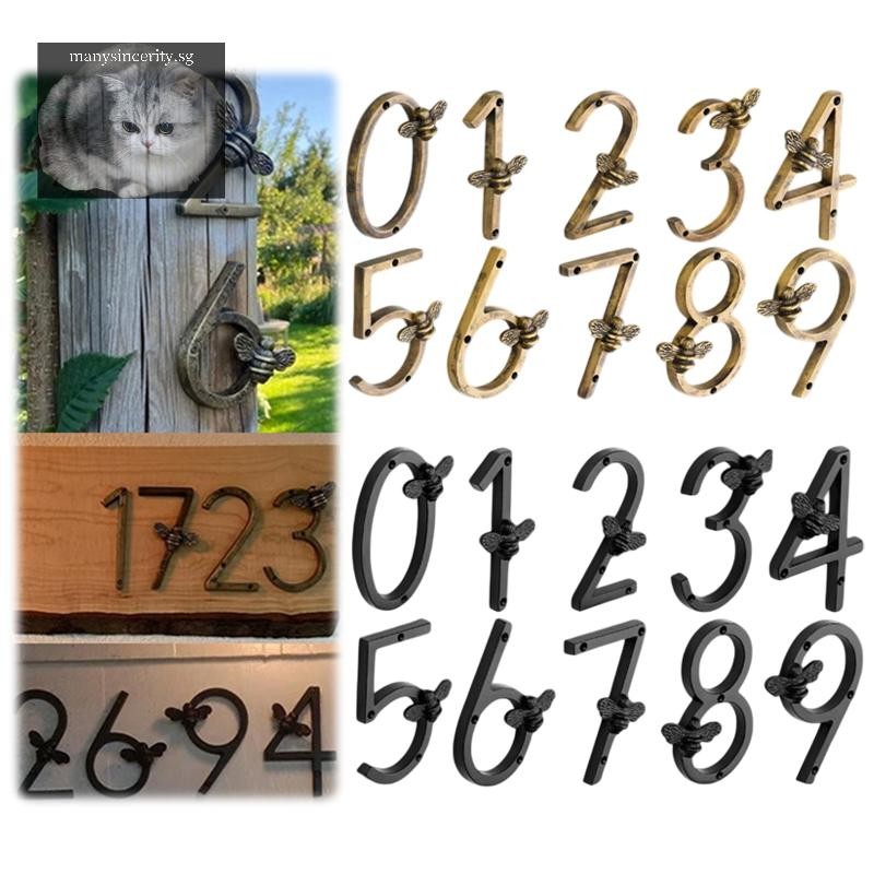 manysincerity Bee House Number Sign Brass Bee House Number Metal Crafts ...