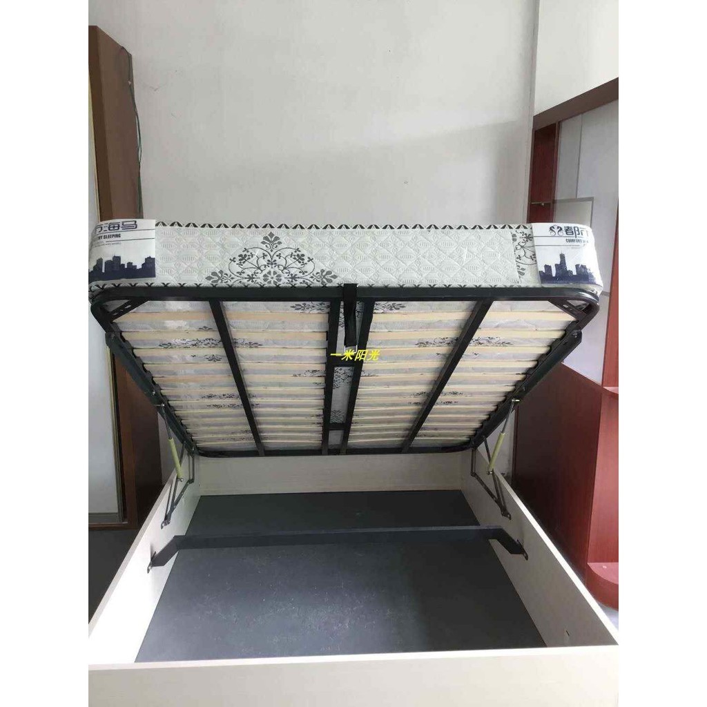 Hydraulic Rod Bed Frame Solid Wood Frame Tatami Pneumatic Rod Support ...