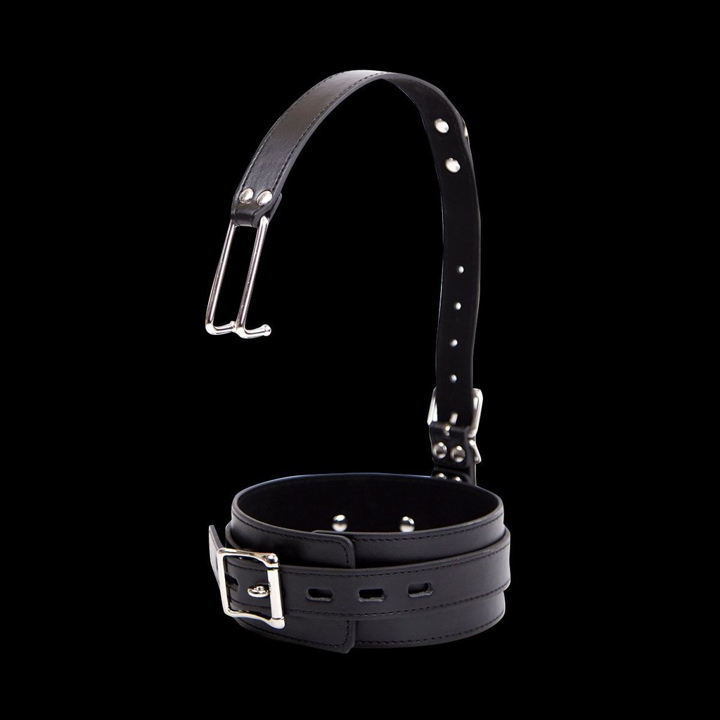 Slave Bondage Leather Choker Collar Strap with Smooth Stainless Steel ...