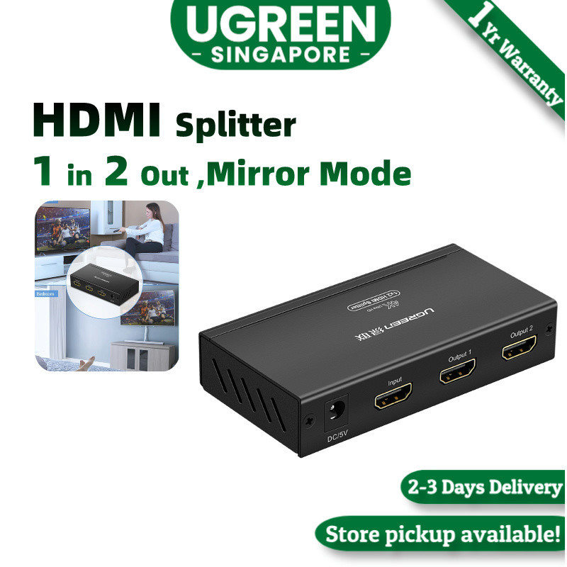 UGREEN HDMI Splitter 1 in 2 Out Only Mirror/Duplicate Screen Powered ...