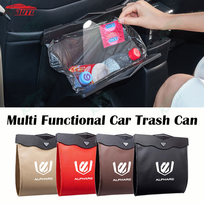 Toyota Alphard Car Mounted Leather Garbage Bin with Cover Portable ...