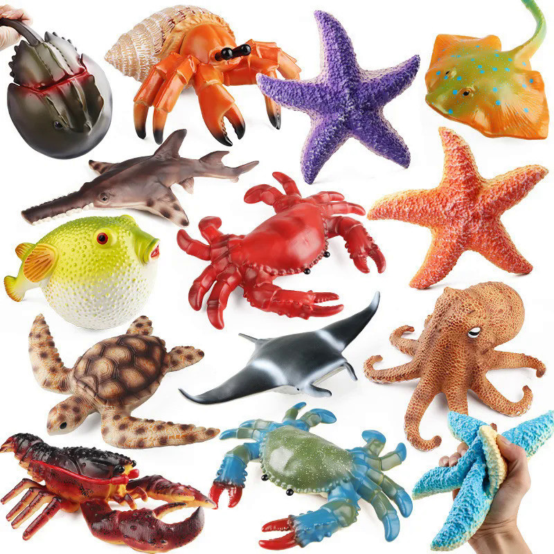 Ocean Animals Whale Shark Megalodon Crab Starfish Octopus Action ...