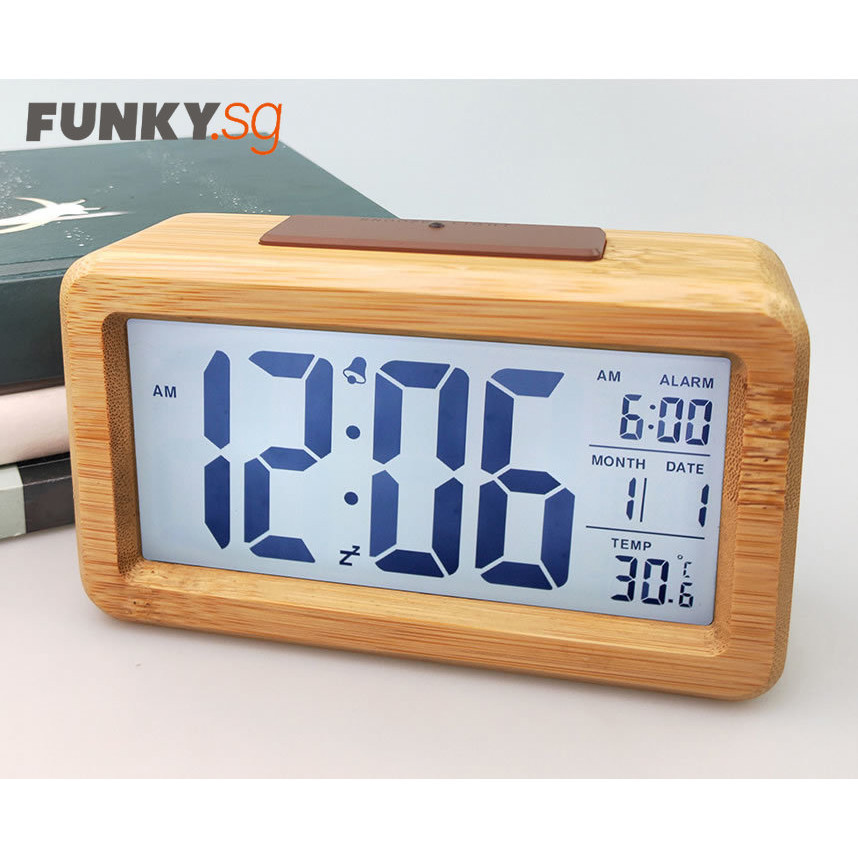 Wooden Essence Smart Alarm Clock Minimalist Design with Night Sensor ...