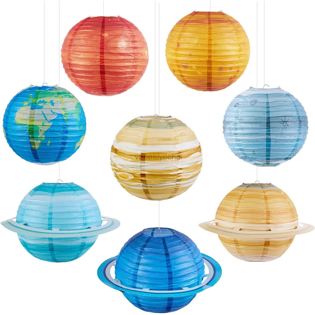 Space Paper Lanterns 8PCS Hanging Planets Lantern Out of This World ...