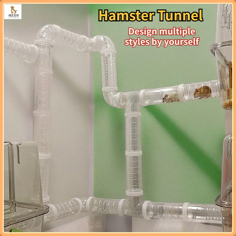 Hamster pipes can be assembled by hand with external transparent ...