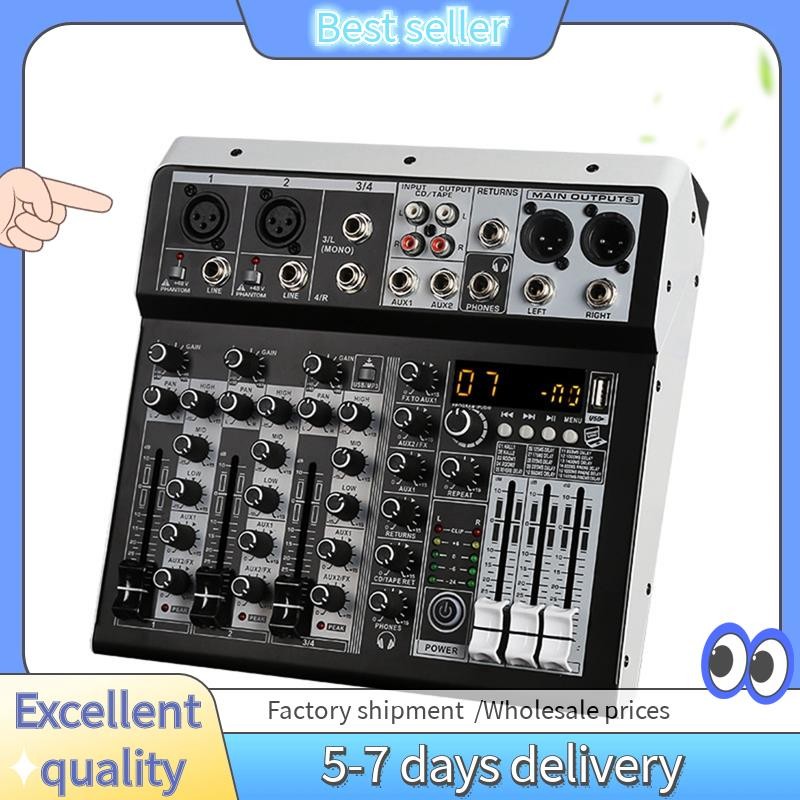 E7G-4 Channel Bluetooth Audio Mixer Sound Mixing Console Audio ...