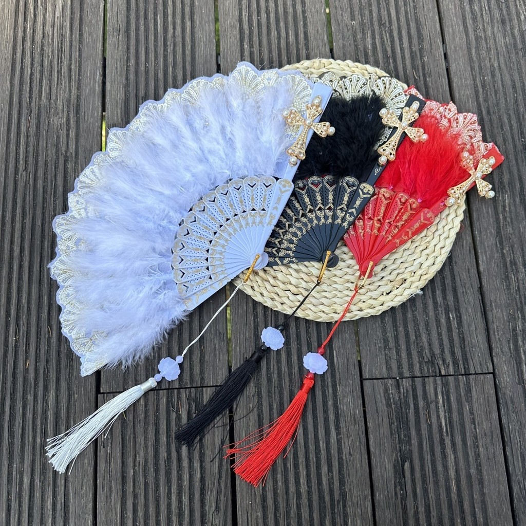 New Vintage Dance Fan Lolita Cheongsam Show Photo Folding Fan Wing Chun ...