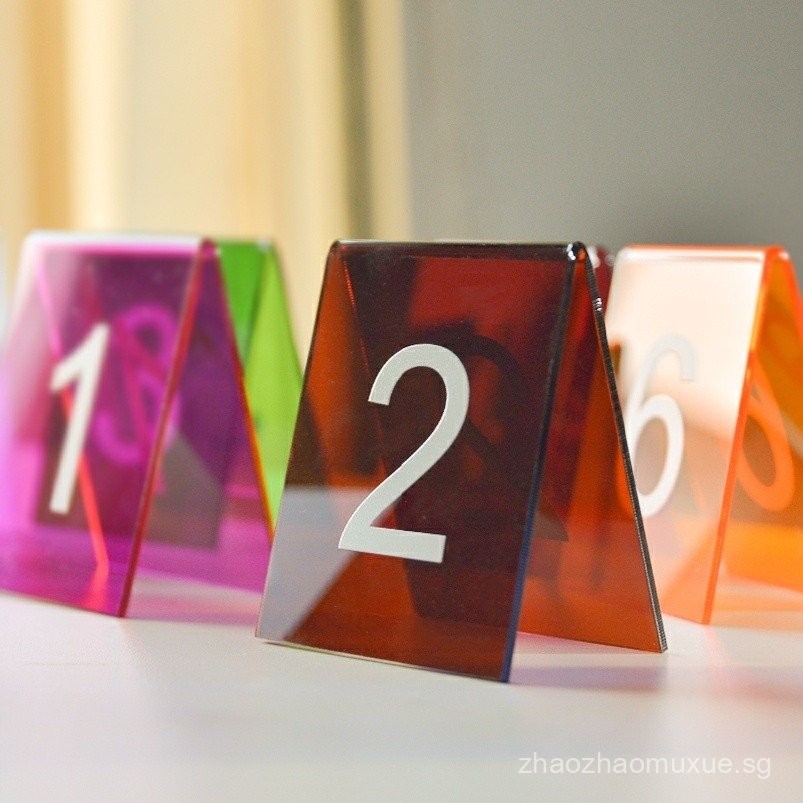 Colorful Acrylic Table Number Sign Desktop Number Plate Table Sign ...