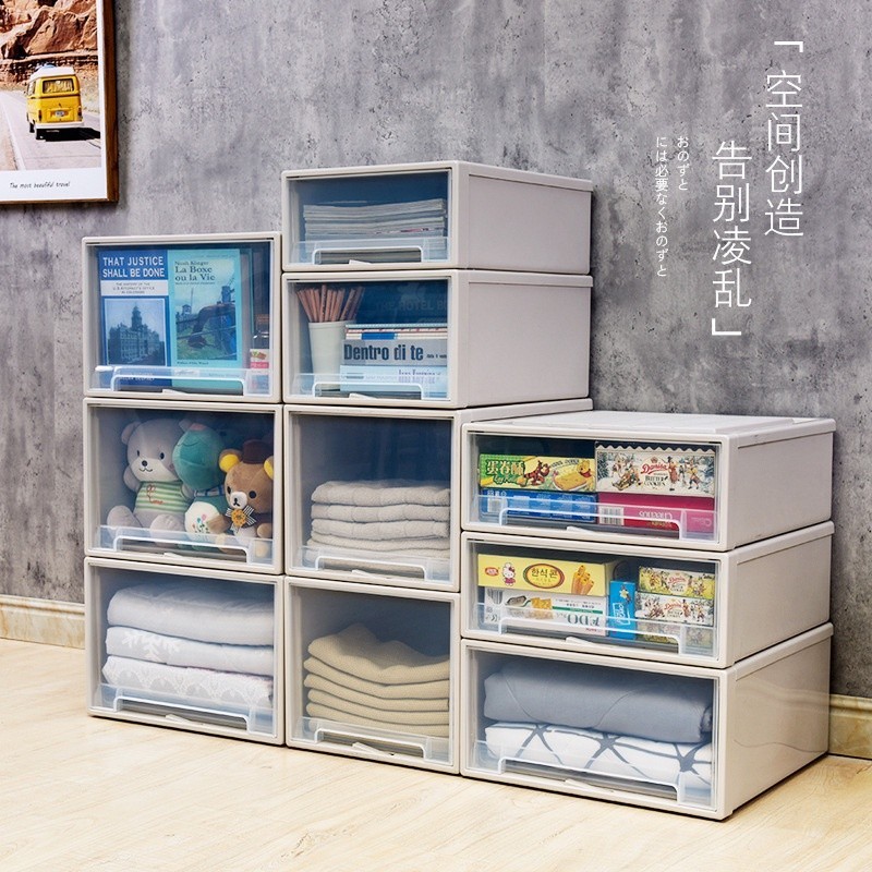 Stackable Clear Plastic Storage Drawer Chest | Home Organizer Box ...