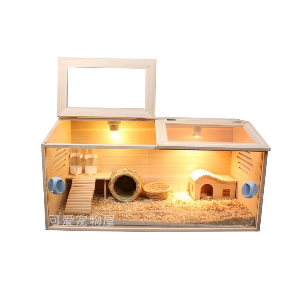 Rutin chicken food box with sliding door, two-door solid wood house ...