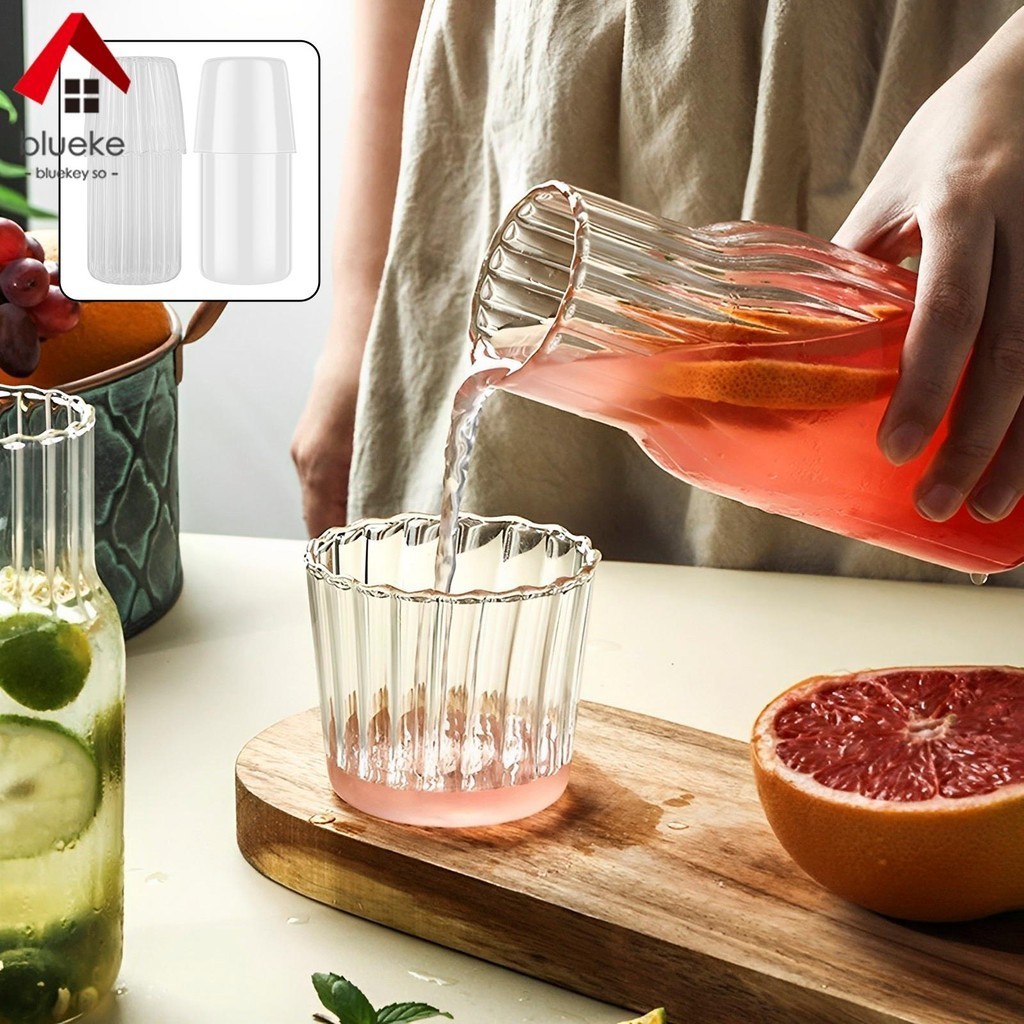 Glass Water Pitcher Set with Glass Cup 500ML/600ML V-Shaped Mouth Glass ...