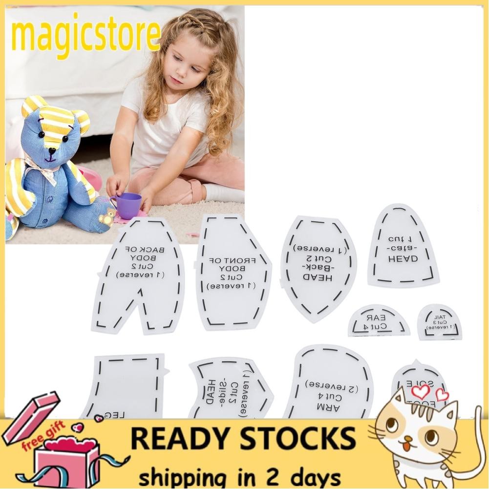 Magicstore Memory Bear Template Ruler Set Easy Patterns for Sewing and ...