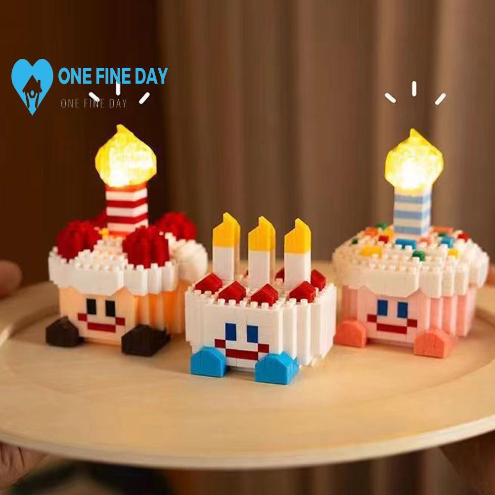 【cod】 Building Block Birthday Cake Cute Diy Blocks Education Gift ...