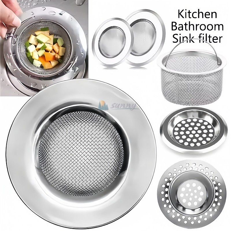 ⚡ Kitchen Sink Filter Stainless Steel Mesh Sink Strainer Filter Sewer ...